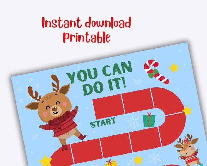 Christmas Reindeer Reward Chart for Kids (PDF & PNG) - Etsy