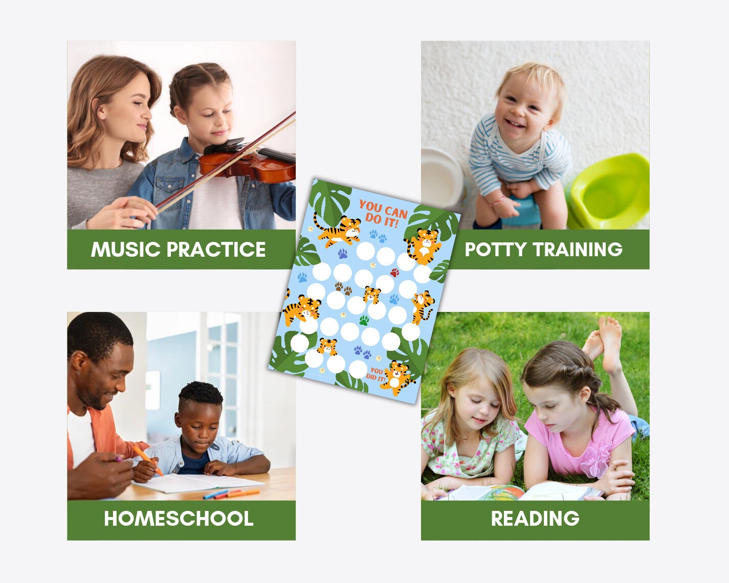 Tiger Sticker Chart Printable, Tiger Reward Chart, Wild Animal Potty ...