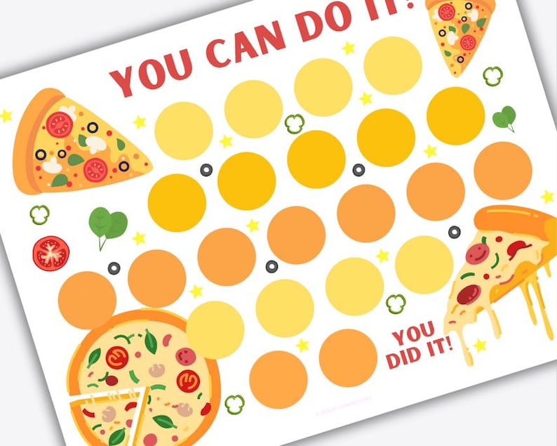 Printable Pizza Reward Chart: Kids Behavior & Potty Training (PDF) - Etsy