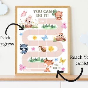 Spring Reward Chart, Kids Reward Chart Printable, Woodland Theme, Potty ...