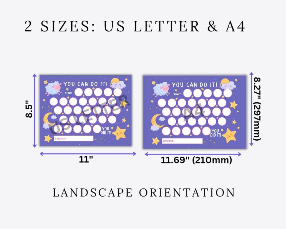 Printable Night Reward Chart, Sleep Sticker Chart, Bedtime Reward Chart ...