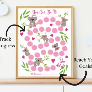 Printable Koala Reward Chart, Animal Reward Chart, Potty Training Chart ...