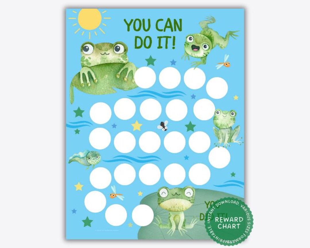 Frog Reward Chart, Printable Reward Chart, Sticker Chart, Sleep ...