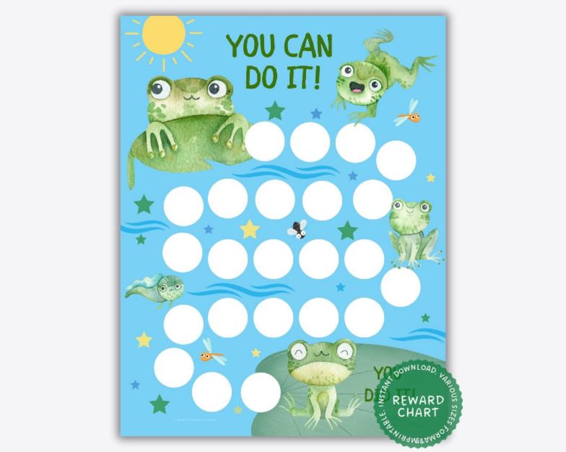 Frog Printable Reward Chart: Potty Training, Behavior (PDF) - Etsy