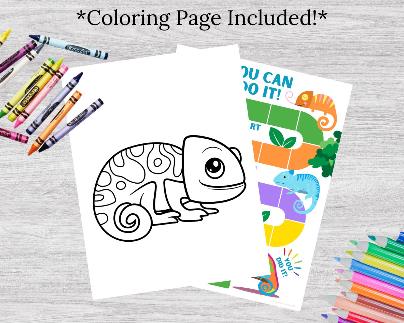 Chameleon Reward Chart Printable: Kids Behavior, Potty Training (PDF ...