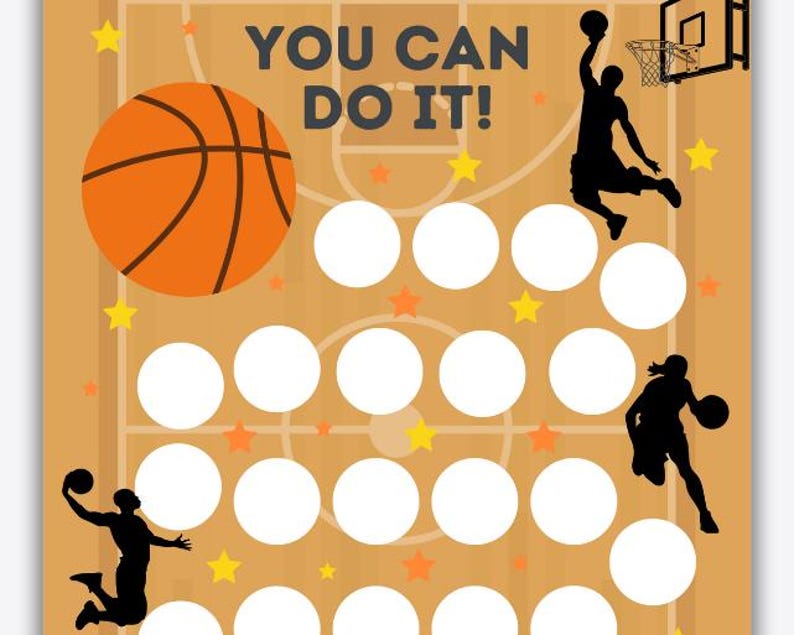 Basketball Reward Chart: Kids Behavior & Goal Tracker (digital Download ...