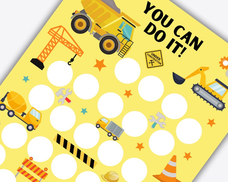 Construction Truck Reward Chart Printable, Potty Training Chart ...