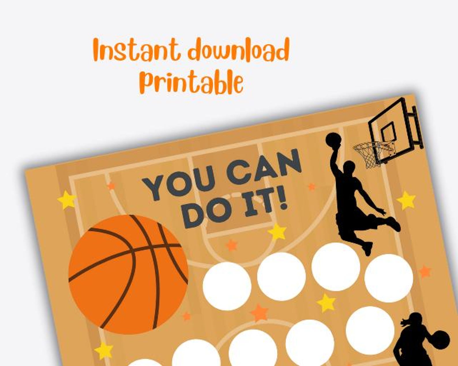 Basketball Reward Chart: Kids Behavior & Goal Tracker (digital Download ...