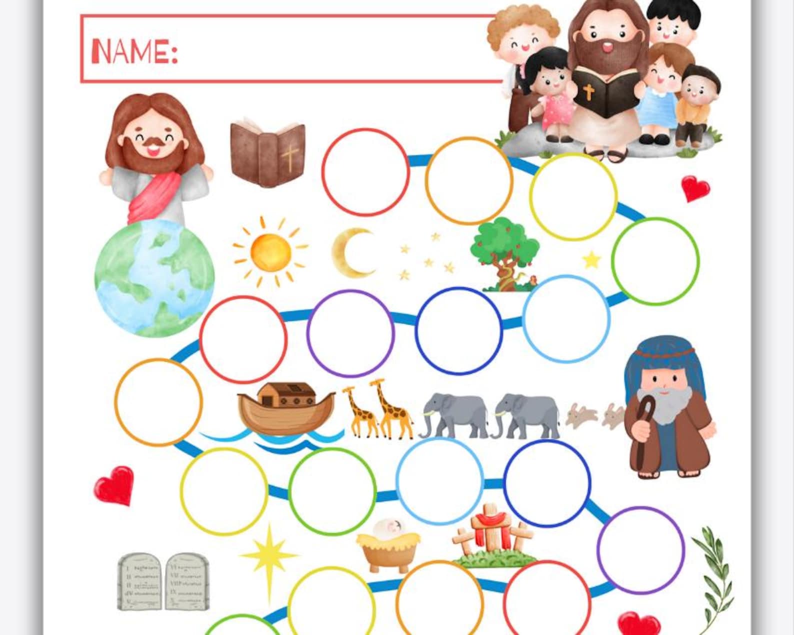 Jesus Reward Chart, Bible Reading Tracker, Church School Chart ...