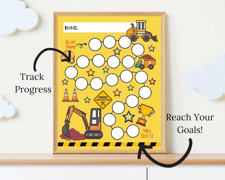Construction Truck Reward Chart: Potty Training, Chores (PDF) - Etsy