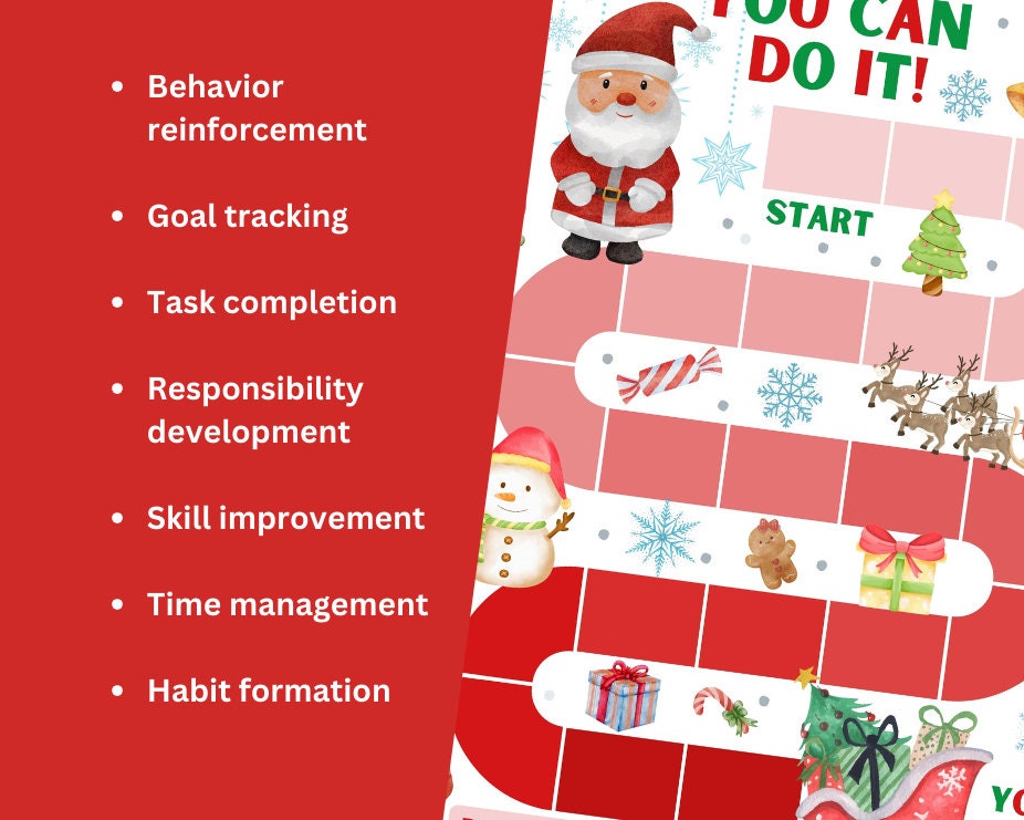 Christmas Reward Chart, Printable Reward Chart, Kids Reward Chart ...