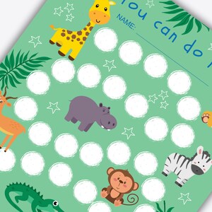 Printable Reward Chart, Safari Reward Chart, Animal Sticker Chart ...