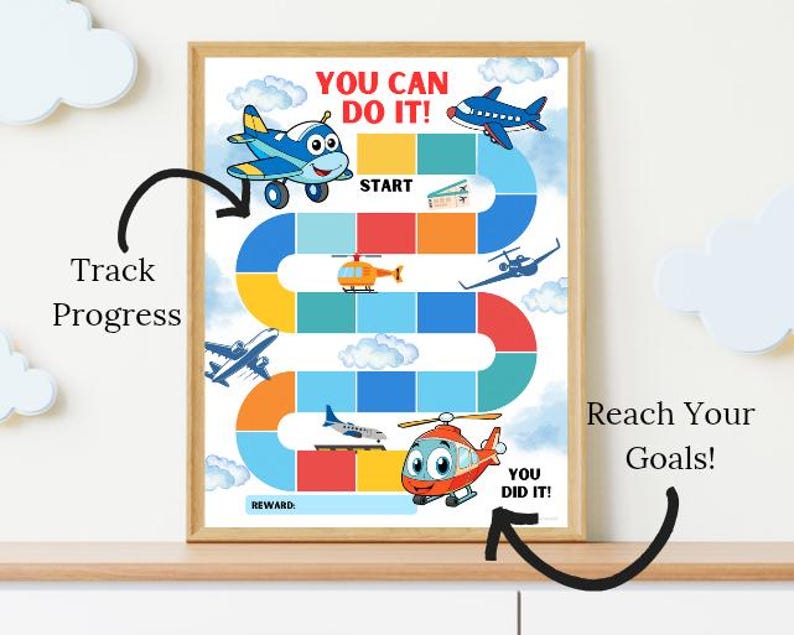 Airplane Helicopter Reward Chart Kids, Potty Training Sticker Chart ...