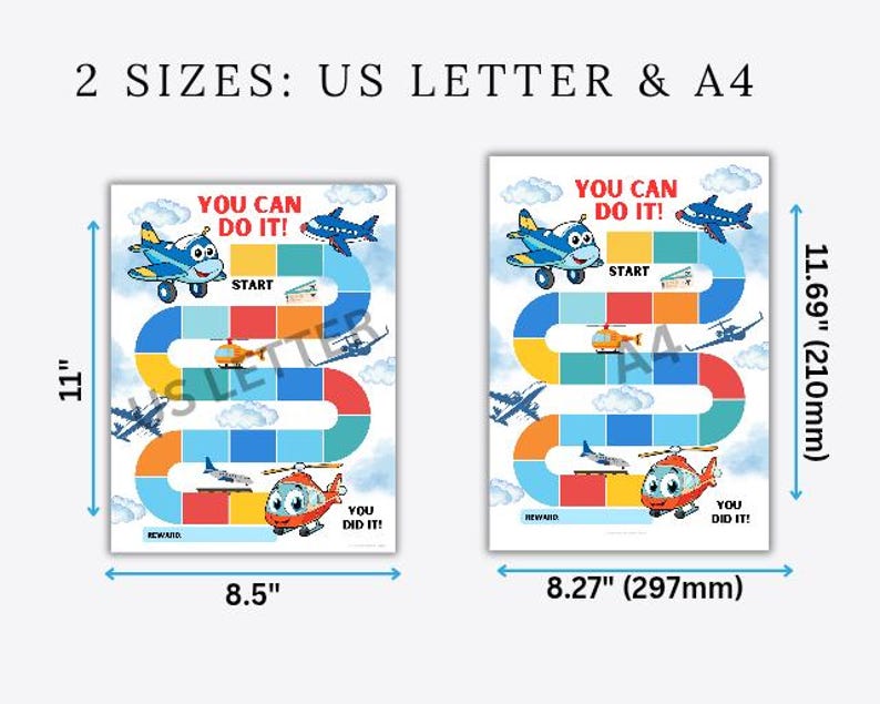 Airplane Helicopter Reward Chart Kids, Potty Training Sticker Chart ...