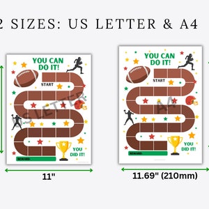 Football-themed Printable Reward Chart for Boys: Behavior, Potty ...