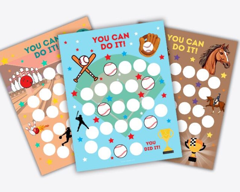 Sports Reward Chart Bundle | Printable Sticker, Behavior & Potty ...