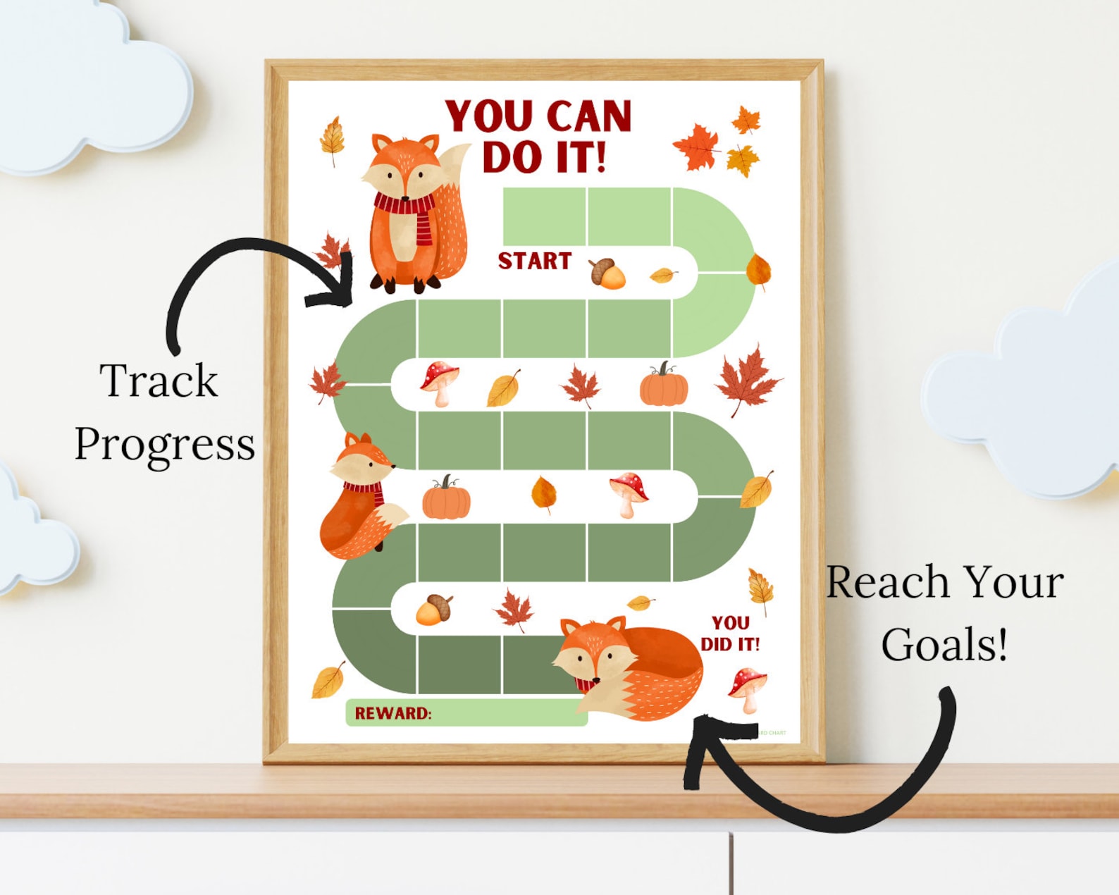 Fall Reward Chart Printable Autumn Sticker Chart, Fox Reward Chart ...