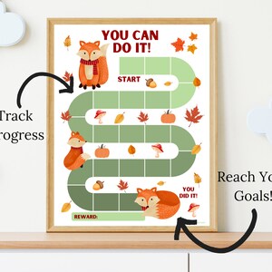Fall Reward Chart Printable Autumn Sticker Chart, Fox Reward Chart ...