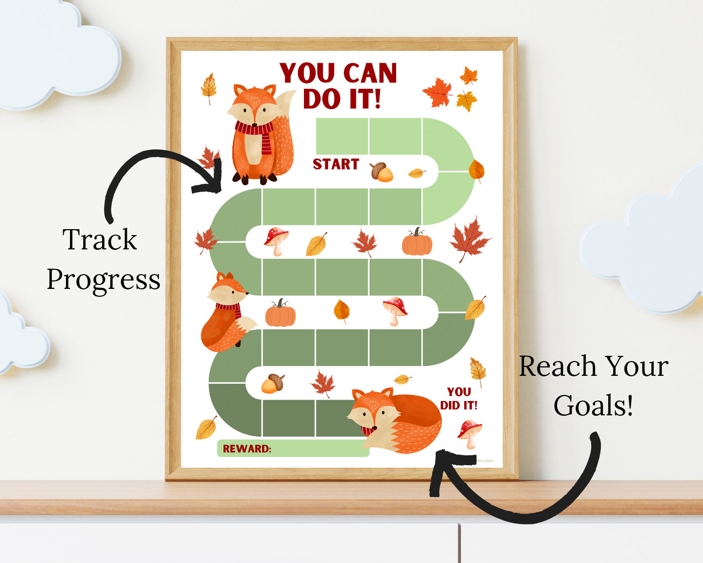 Fall Reward Chart Printable Autumn Sticker Chart, Fox Reward Chart ...