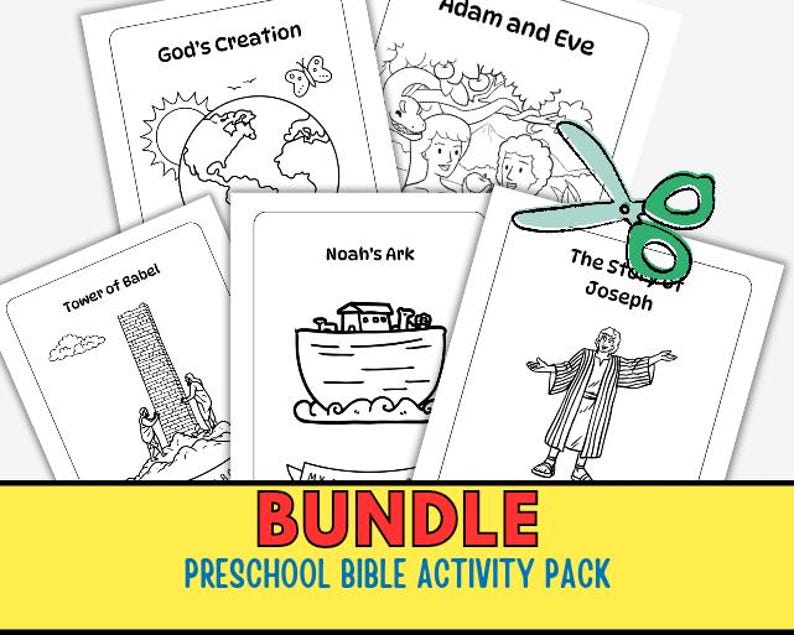Bible Activity Pack, Preschool Bible Lessons, Church School Printables ...