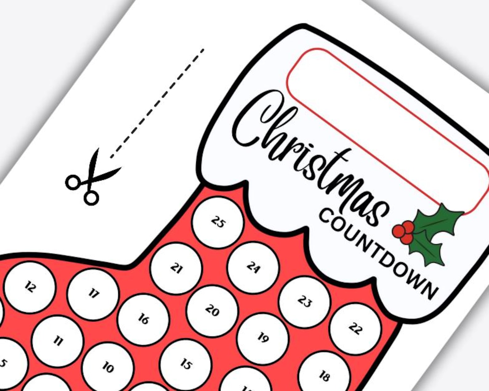 Printable Christmas Countdown Stocking: Reward Chart (PDF) - Etsy