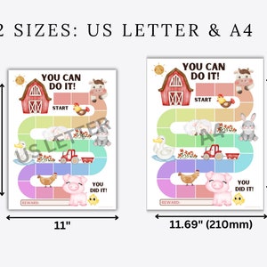 Farm Animal Reward Chart: Potty Training, Goal Tracker (digital ...
