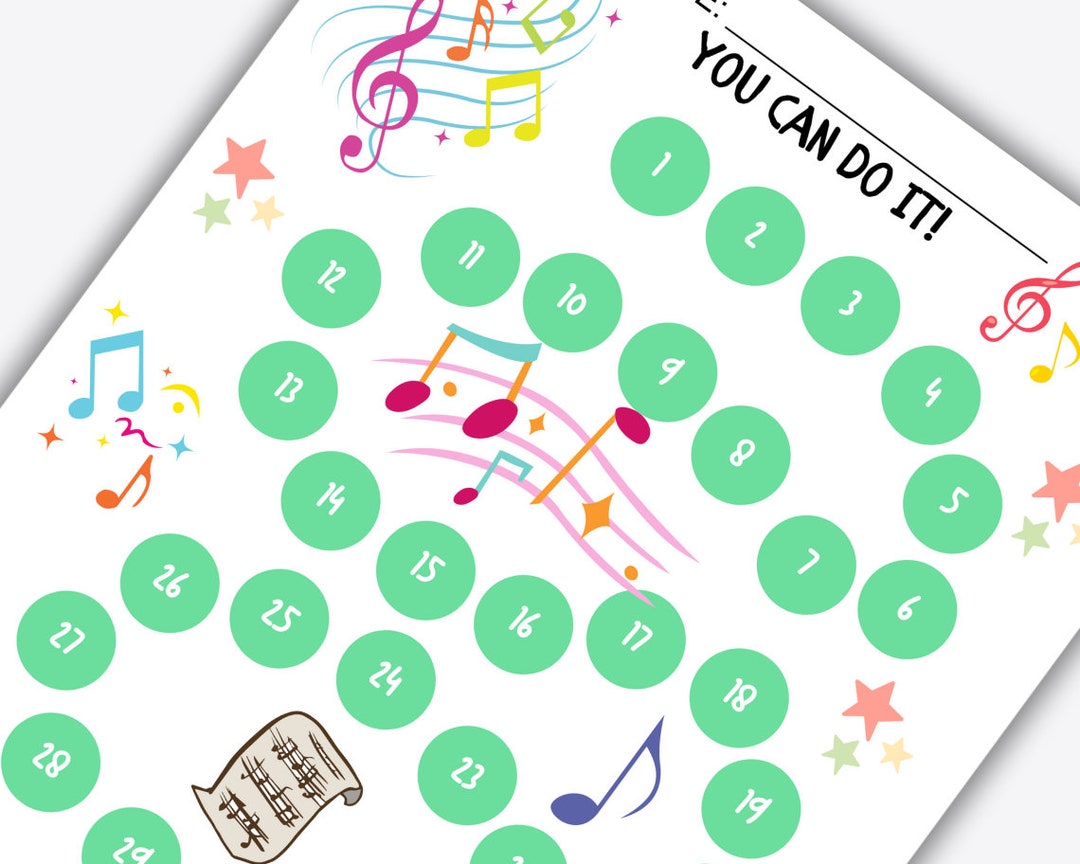 Printable Music Reward Chart Music Practice Violin Practice - Etsy