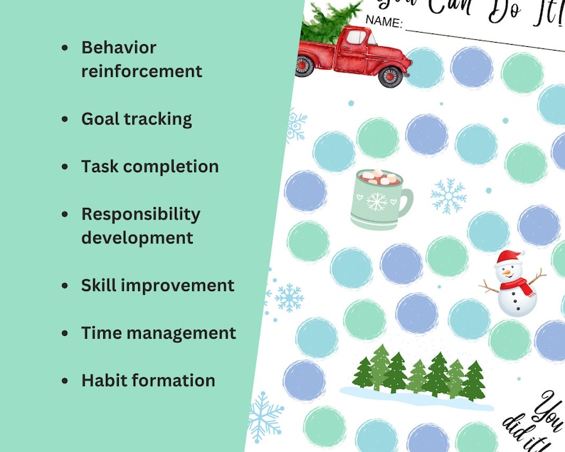 Winter Themed Reward Chart for Kids Toddler Potty Training - Etsy