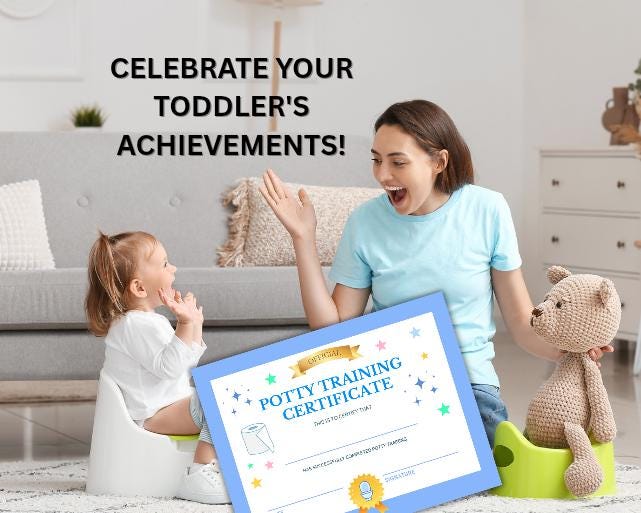 Potty Training Certificate, Toilet Training Diploma, Potty Training ...