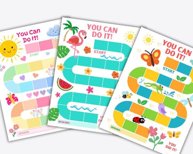 15 Summer Reward Chart Bundle Printable PDF Kids Behavior Charts Beach ...