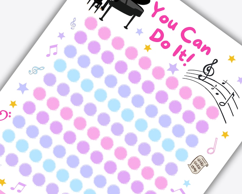 Printable Music Reward Charts, 100-day Practice Chart, Kids Reward ...