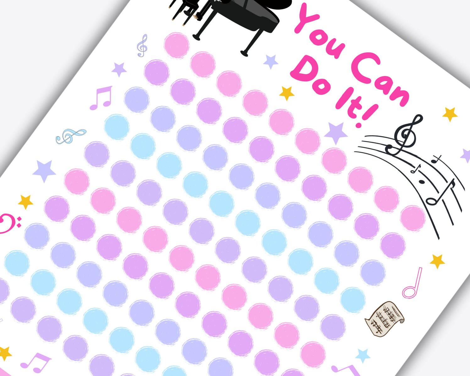 Printable Music Reward Charts, 100-day Practice Chart, Kids Reward ...