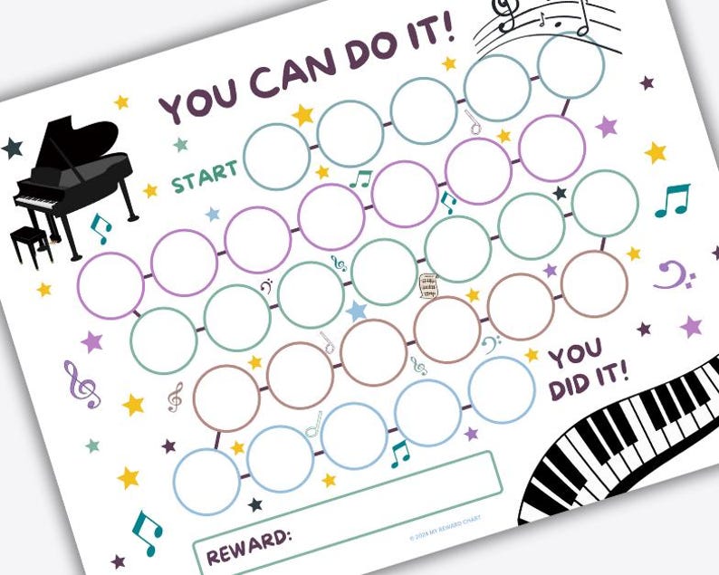 Printable Piano Practice Reward Chart (PDF, PNG, JPG) - Etsy