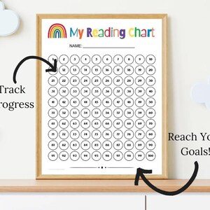 Kids Printable Reading Chart, Rainbow Reading Reward Chart, Kids Reward ...