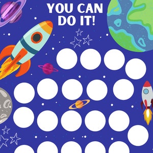 Outer Space Reward Chart Printable, Astronaut Sticker Chart, Toddler ...