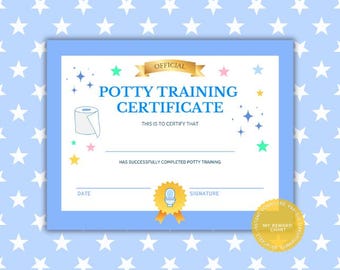 Potty Training Award Certificate for Toddlers (digital Download) - Etsy