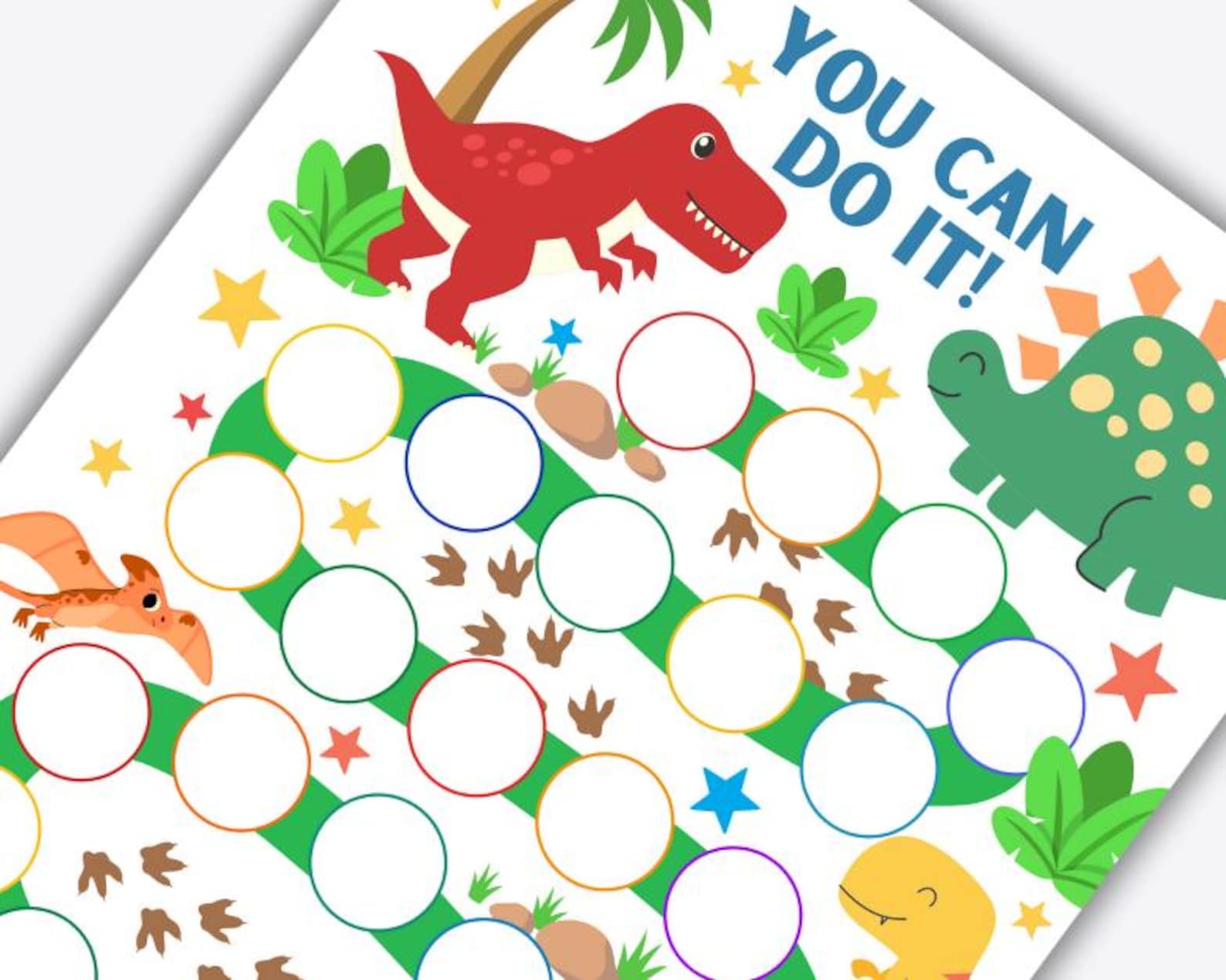 Dinosaur Reward Chart, Sticker Chart for Toddler Boy, Dino Reward Chart ...