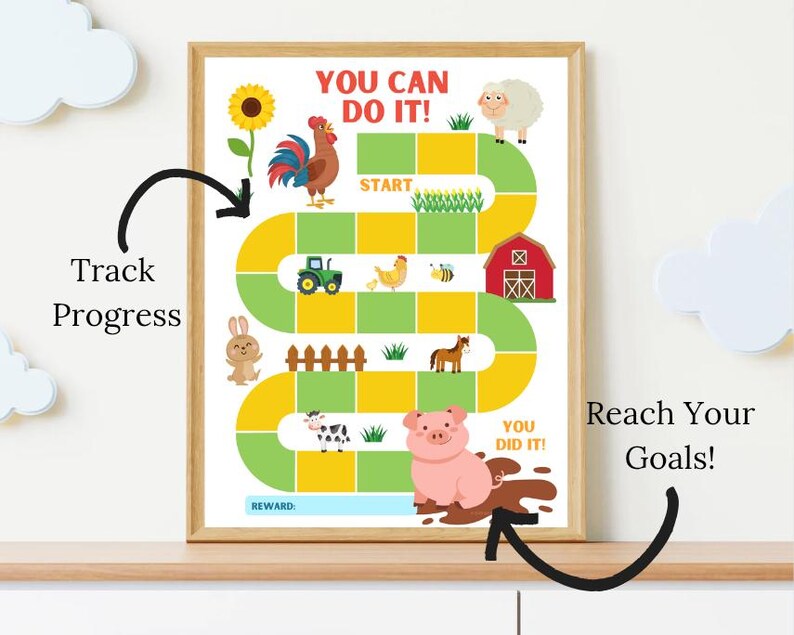 Farm Reward Chart: Kids' Behavior & Potty Training (digital Download ...