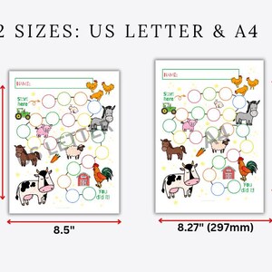 Farm Animal Potty Chart, Barnyard Reward Sticker Chart, Toddler Habit ...