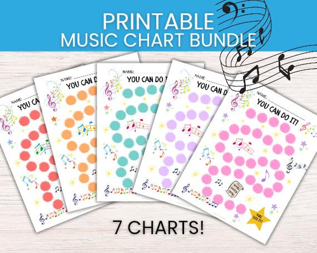 Music Practice Reward Chart Bundle | Printable Piano & Violin Practice ...