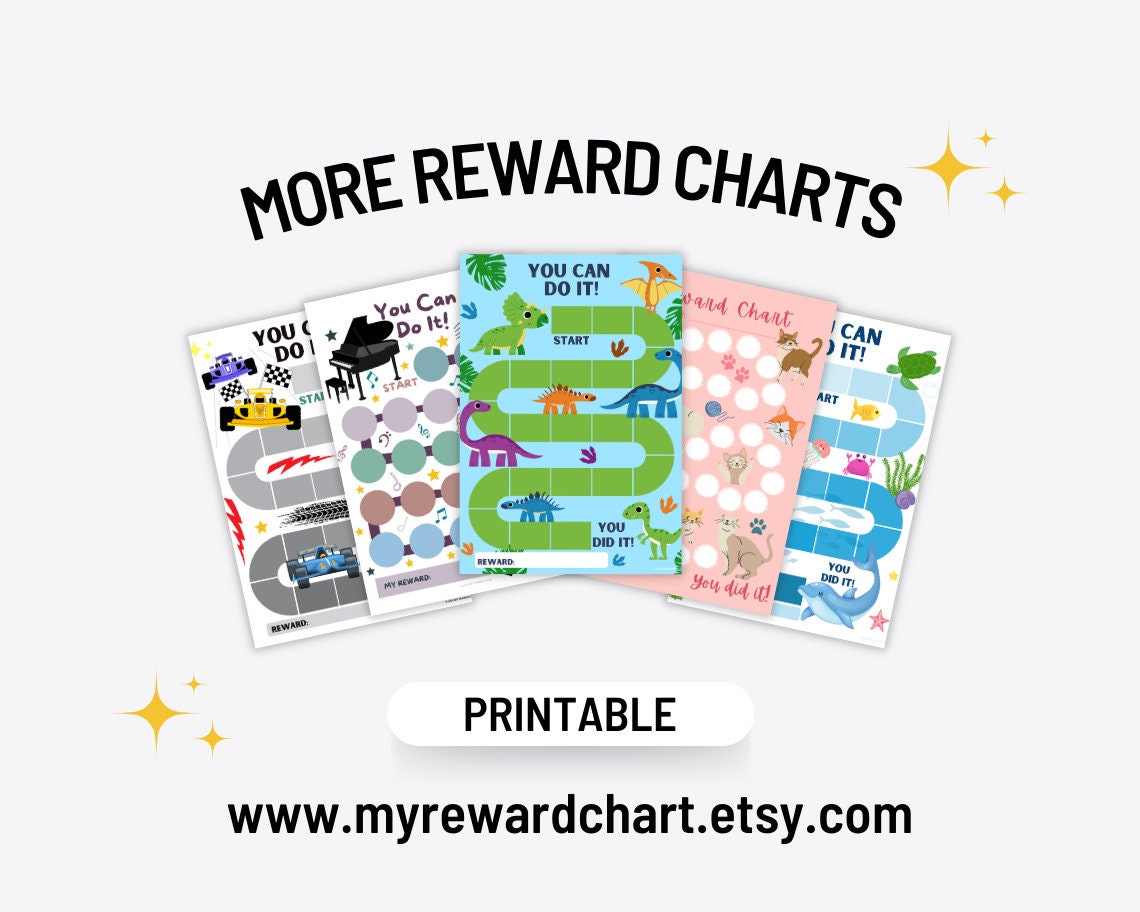 Dinosaur Reward Chart, Printable Potty Training Chart for Toddlers ...