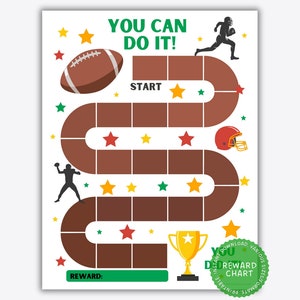 Football-themed Printable Reward Chart for Boys: Behavior, Potty ...