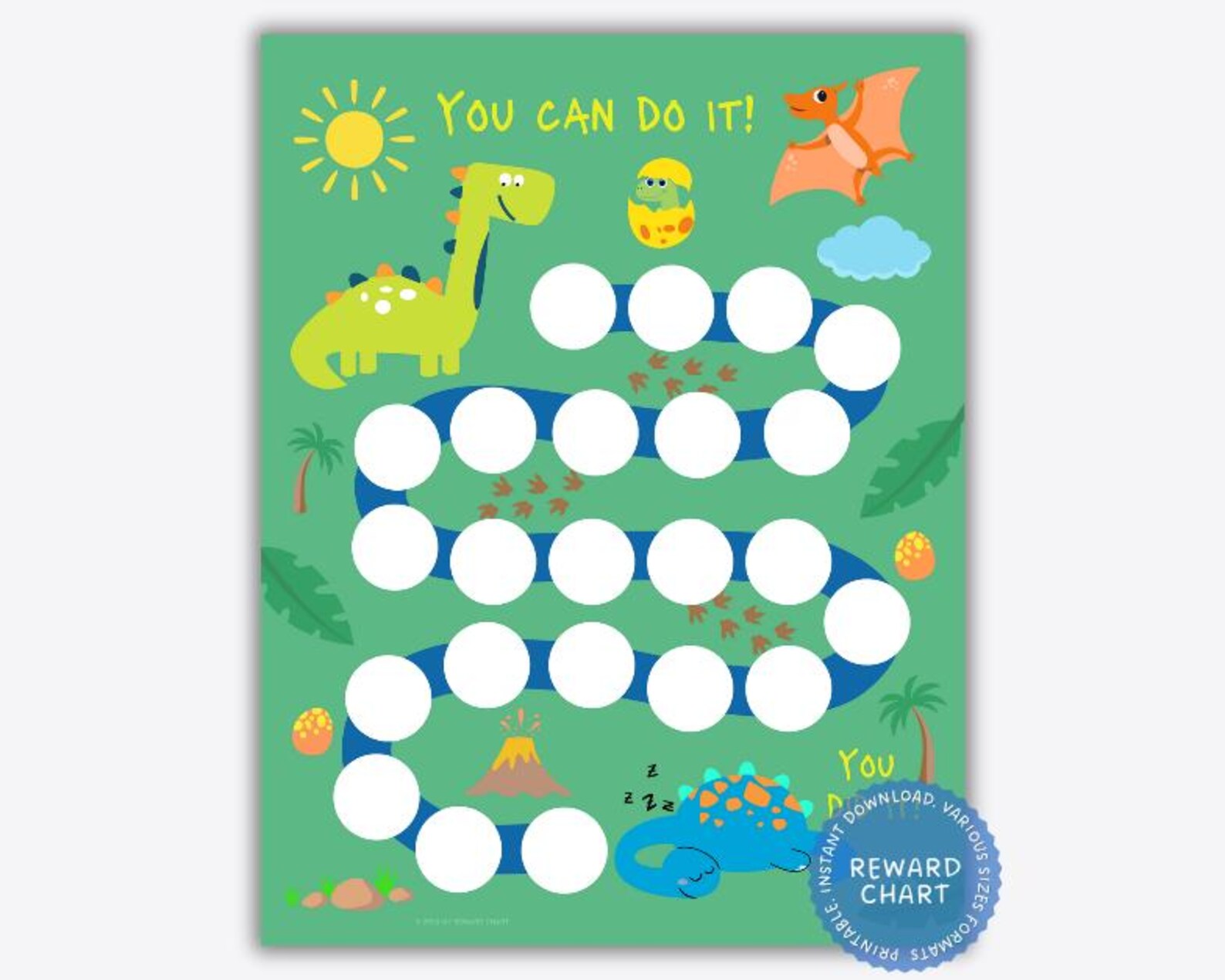 Dinosaur Reward Chart: Potty Training, Sleep, Chores (PDF) - Etsy