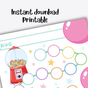 Bubble Gum Reward Chart: Fun Behavior Tracker (PDF) - Etsy