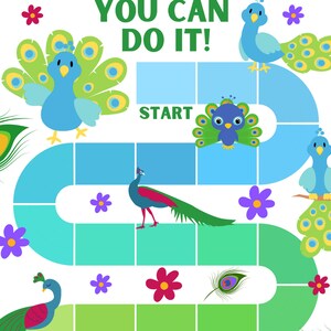 Printable Peacock Reward Chart, Potty Training Chart, Kids Reward Chart ...