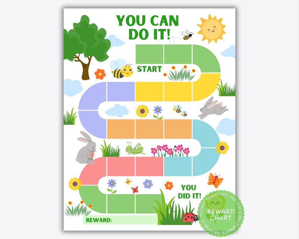 Summer Nature Reward Chart: Kids Behavior Tracker (PDF, JPG, PNG) - Etsy