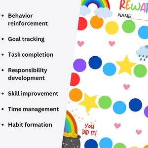 Reward Chart Printable, Rainbow Reward Chart, Potty Training Chart ...