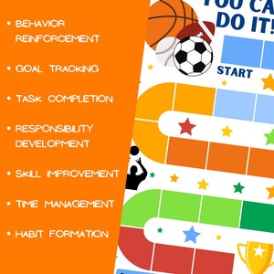 Sports Reward Chart Printable Kids Reward Chart, Boys Behavior Chart ...