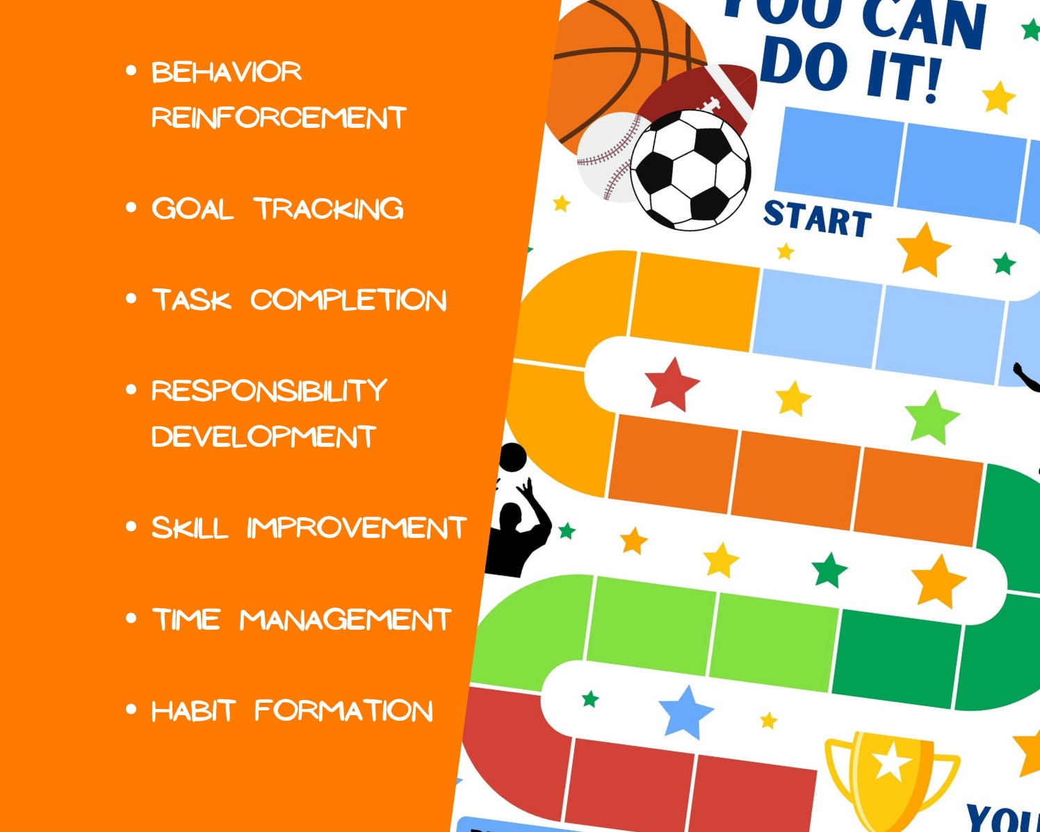 Sports Reward Chart Printable Kids Reward Chart, Boys Behavior Chart ...