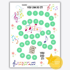 Printable Music Reward Chart, Music Practice, Violin Practice Chart ...